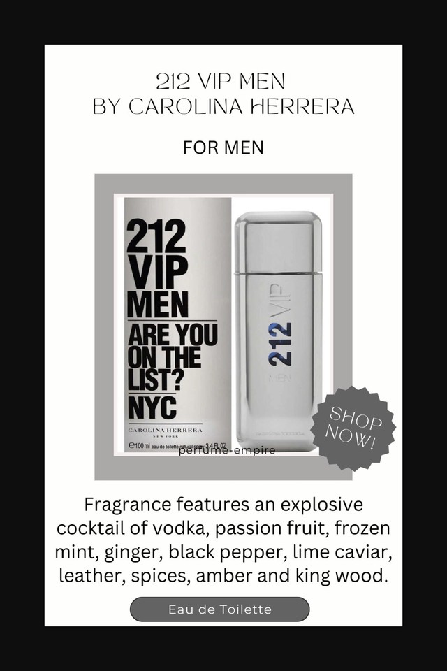 212 VIP MEN by Carolina Herrera Cologne for Men EDT 3.3 / 3.4 oz New In ...