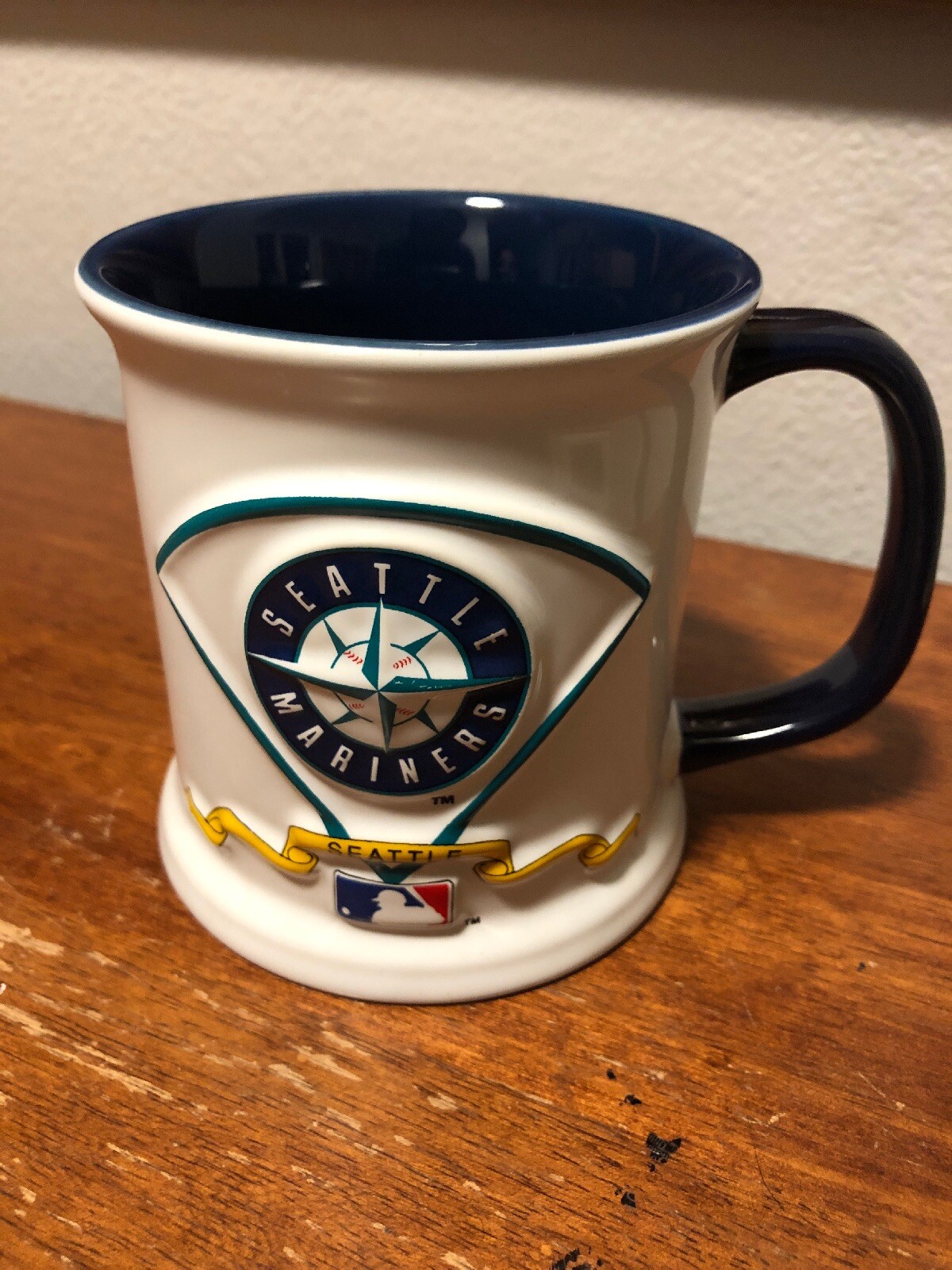 LARGE VINTAGE Seattle Mariners Genuine MLB Baseball Coffee Mug Art Deco ...