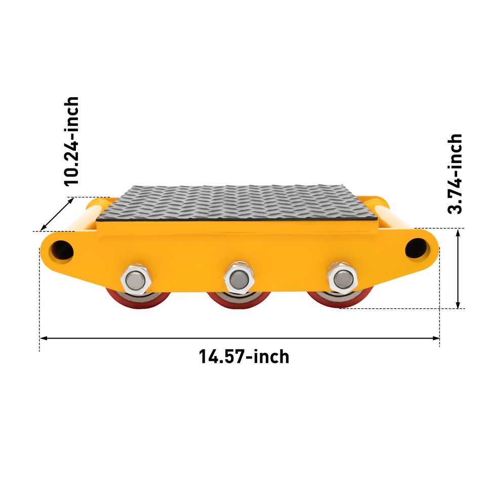 15T Heavy Duty Machine Dolly Skate Machinery Roller Mover Cargo Trolley ...