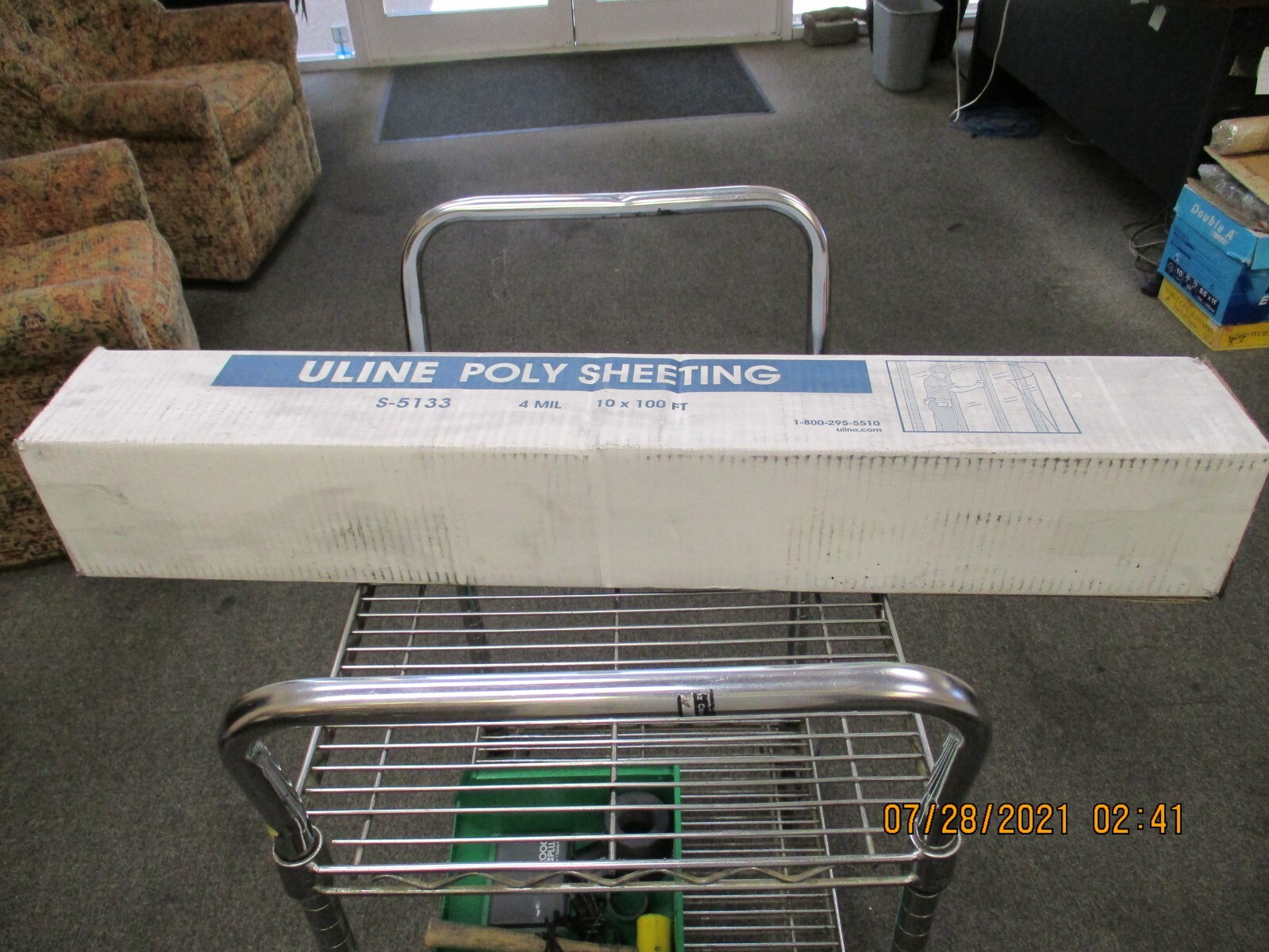 Uline S-5133 4 MIL 10X100 ft Poly Sheeting (1 full box & 1 Incomplete ...