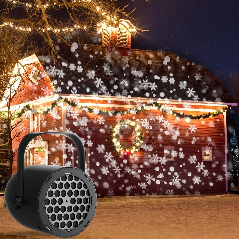 Christmas Snowflake Projector Laser Light LED Snowfall Landscape Xmas ...