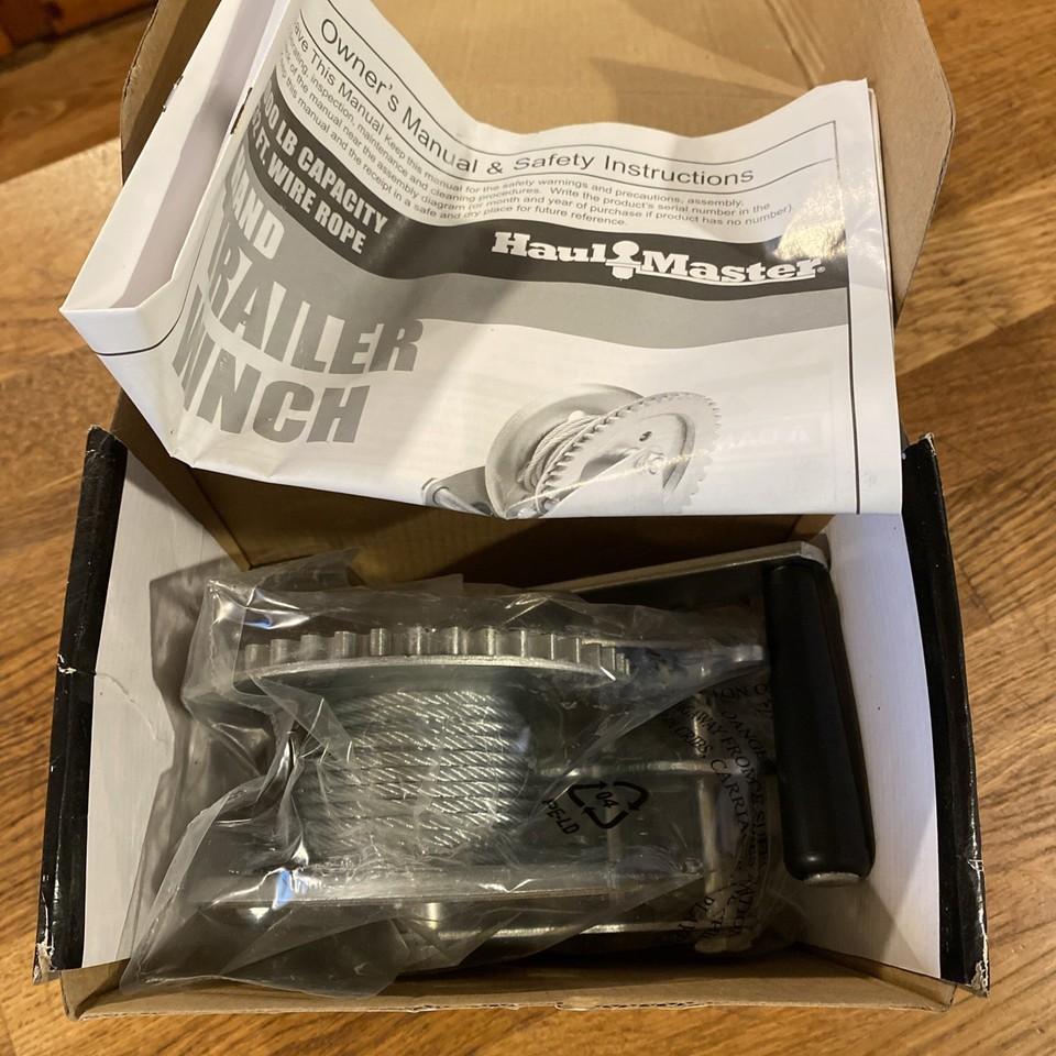 HAUL MASTER 1000lb Hand Winch 32' Wire Rope Trailer Winch #62592 NEW Open Box | eBay