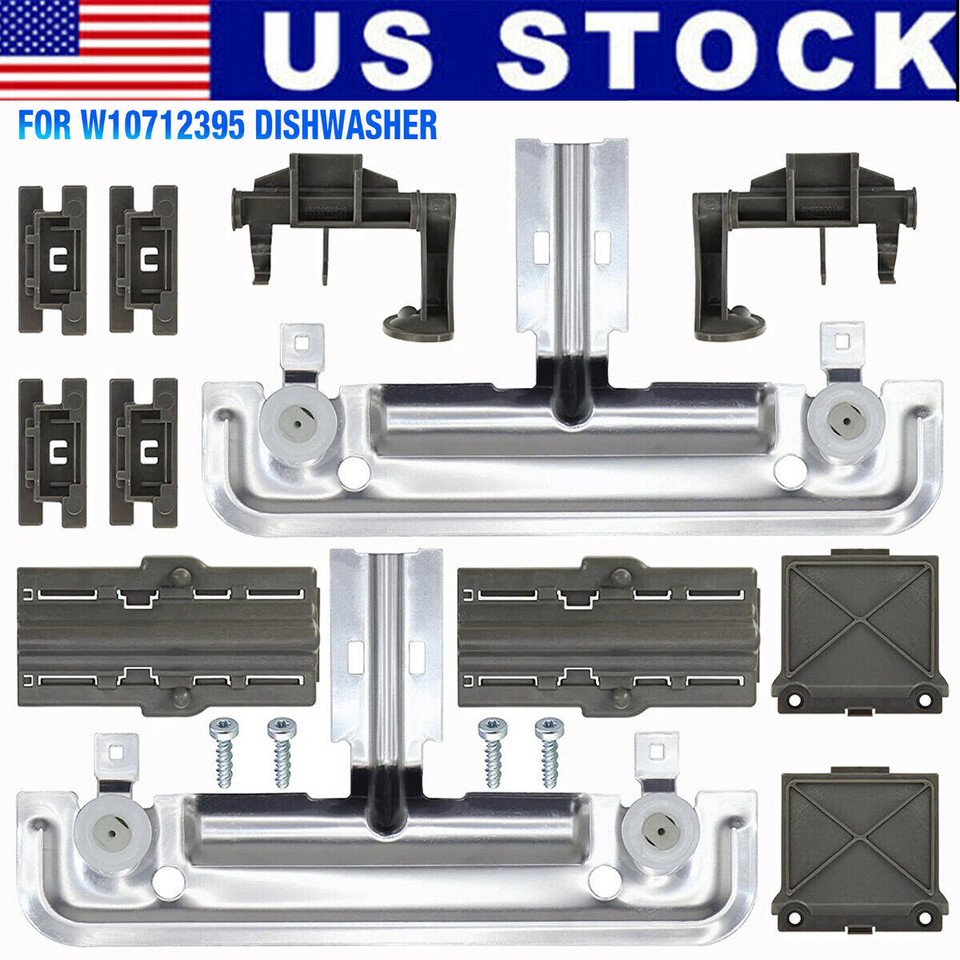 W10712395 Dishwasher Upper Rack Adjuster Metal Kit AP5957560 PS10065979 ...