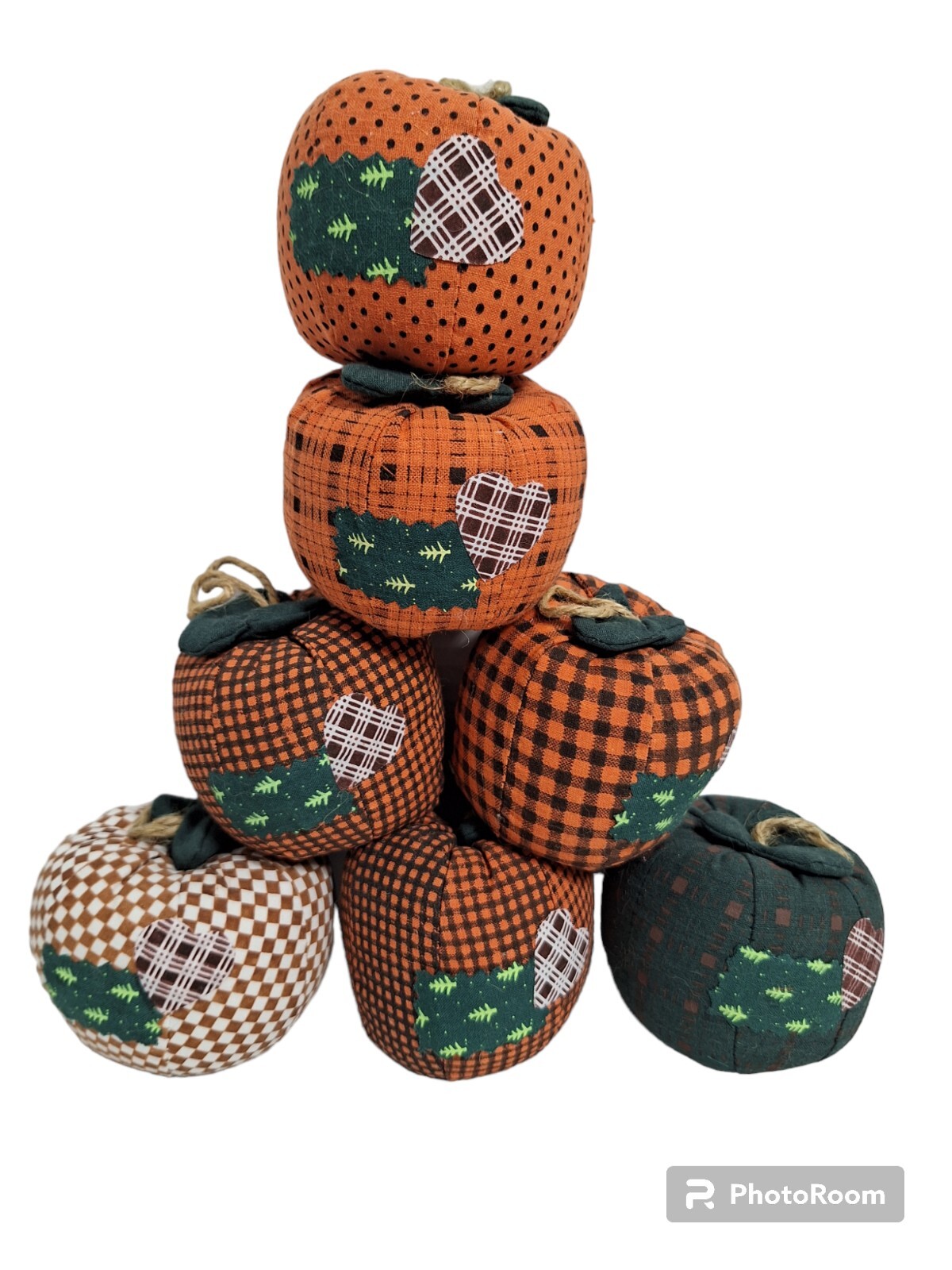 7 Small Fabric Cloth Stuffed Pumpkins Hangable | eBay