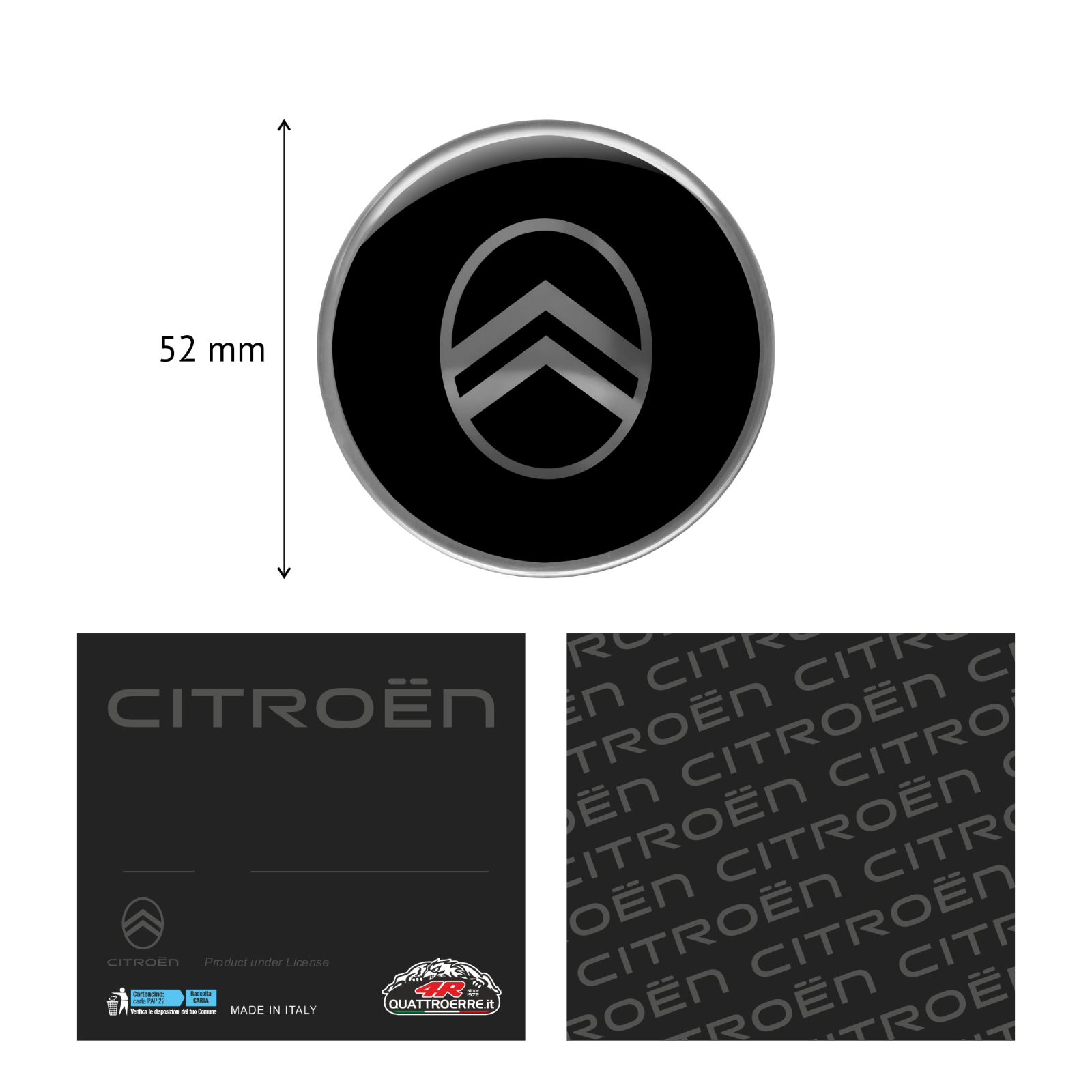 Sticker Citroen 3D New Logo, Black, 52 MM | eBay