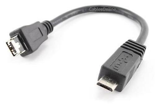 6 inch USB Micro-B Male to USB Mini-B 5-Pin Female Adapter Cable, AD ...