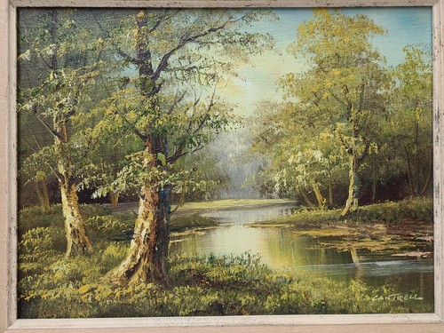 Phillip Cantrell Landscape Trees OIL painting 12x16" Framed canvas | eBay