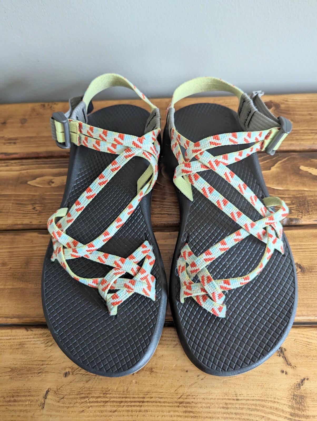 Chaco ZX2 Women Sz 9 Sandal Yampa Hiking Toe Loop Strappy Shoe Bright ...