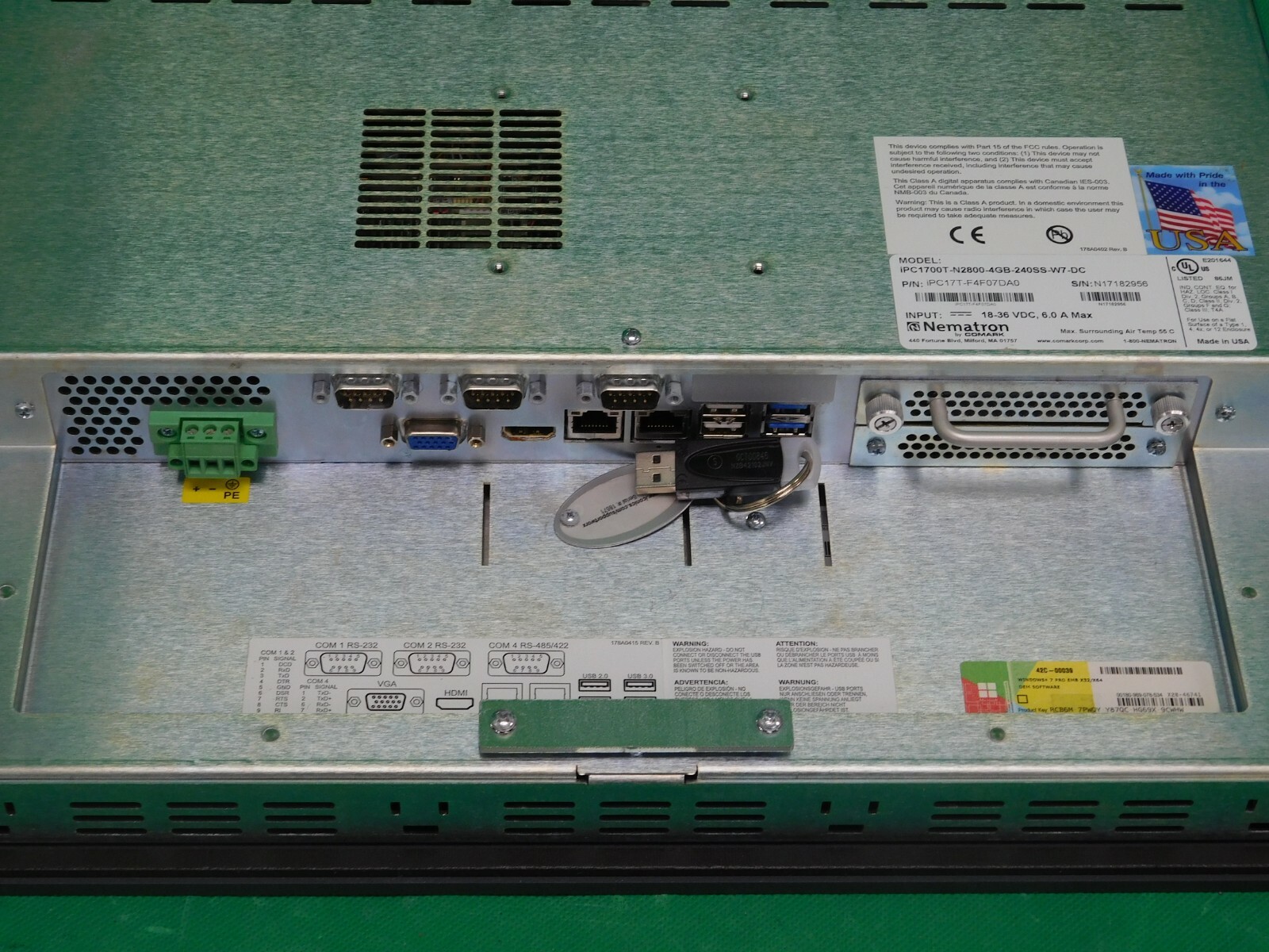 Nematron - Panel Mount Touchscreen Computer - M# iPC1700T-N2800-4GB ...