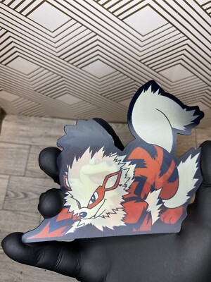 Pokemon Arcanine Growlithe 3D Lenticular Motion Sticker Car Decal ...