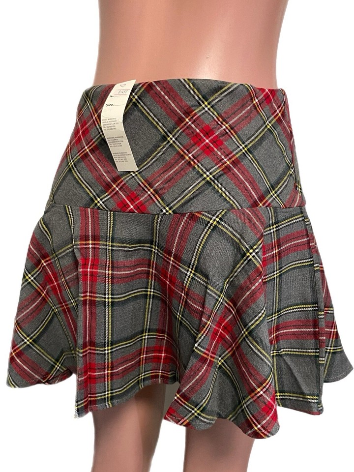 Trendy School Girl Style Full Plaid mini skirt New costume casual fun ...