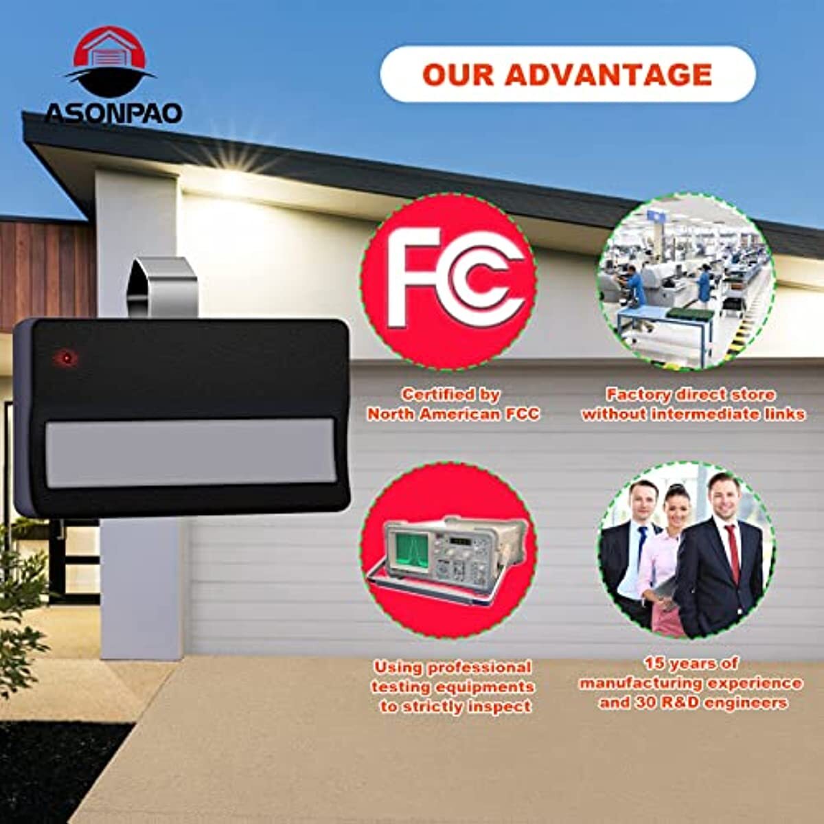 2pcs 971LM 972LM 950CB Remote for Red/Orange Learn Button Garage Door ...