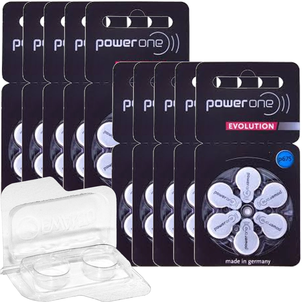Power One Evolution Size 675 Hearing Aid Batteries (60 PCS), 50% OFF