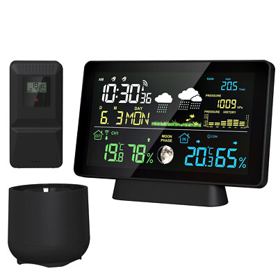 Wireless Weather Station 8-in-1 Indoor/Outdoor Weather Forecast Station ...