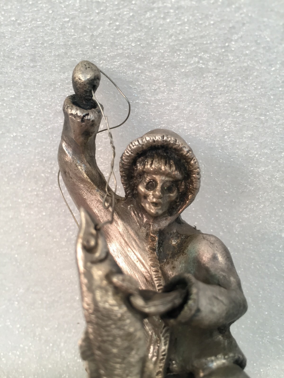 Slavko Dugar Canada Signed Inuit Man Ice Fishing Pewter Figurine | eBay