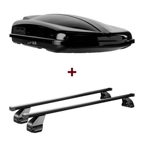 Dachbox Topbox TopBox 480 + Dachträger Menabo Omega Black für Jeep ...