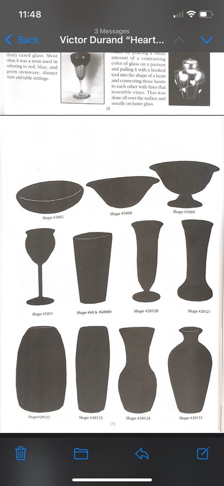 1920’s Victor Durand Hearts and Vines Blown Glass Vase | eBay