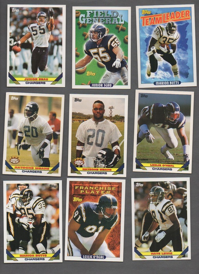 1993 Topps Football SAN DIEGO CHARGERS Complete Team Set - 26 Cards | eBay
