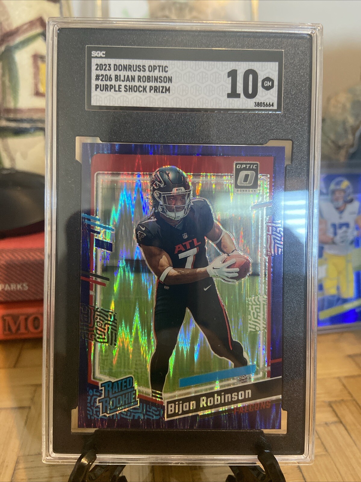 SGC 10. 2023 Panini Donruss Optic - Rated Purple Shock Prizm #206 Bijan ...