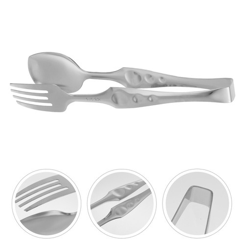 Serving Tongs Spoon Clip Food Clamp Stainless Steel Barbecue | eBay