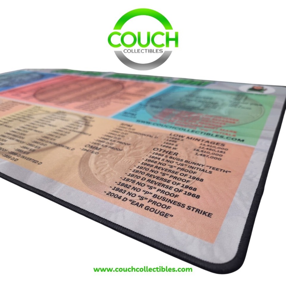 NEW Coin Roll Hunting Mat -Penny, Nickel, Dime, Quarter, Half Dollar ...