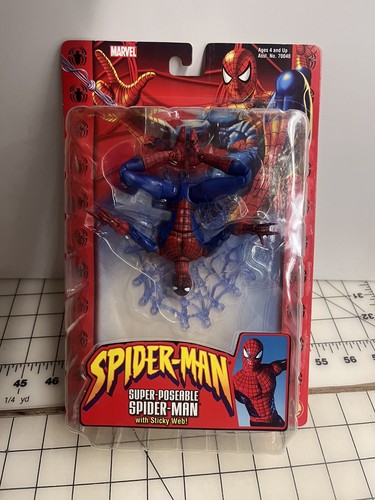 SUPER POSEABLE SPIDERMAN WITH STICKY WEB 2002 TOYBIZ Nib | eBay