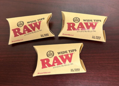 RAW Pre Rolled WIDE Tips 21ct -3 PACKS -63 Total | eBay