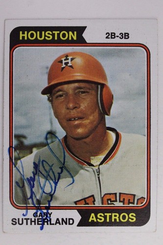 GARY SUTHERLAND Houston Astros Expos AUTOGRAPH 1974 TOPPS #428 Signed ...