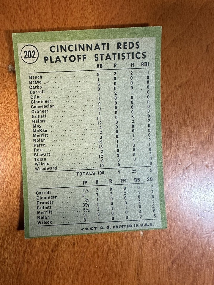 1971 Topps #202 Playoffs Reds Celebrate, Cincinnati Reds Ex | eBay