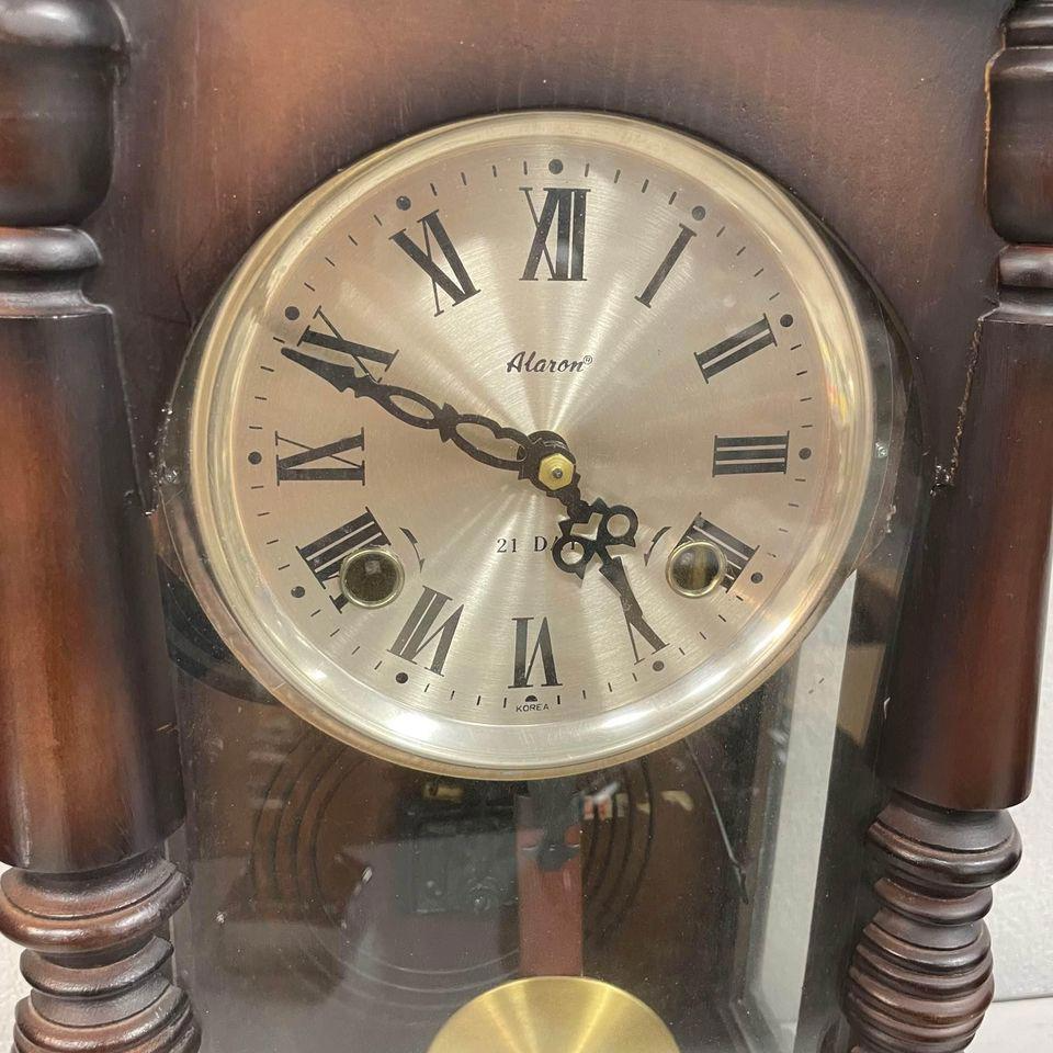 VINTAGE 18" ALARON MANTLE / WALL CLOCK C-25 / M 21 DAY WITH KEY! - HN ...