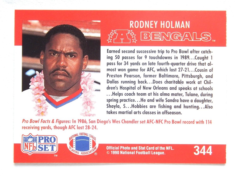 Rodney Holman #344 Pro Set 1990 Football Card (Cincinnati Bengals) | eBay