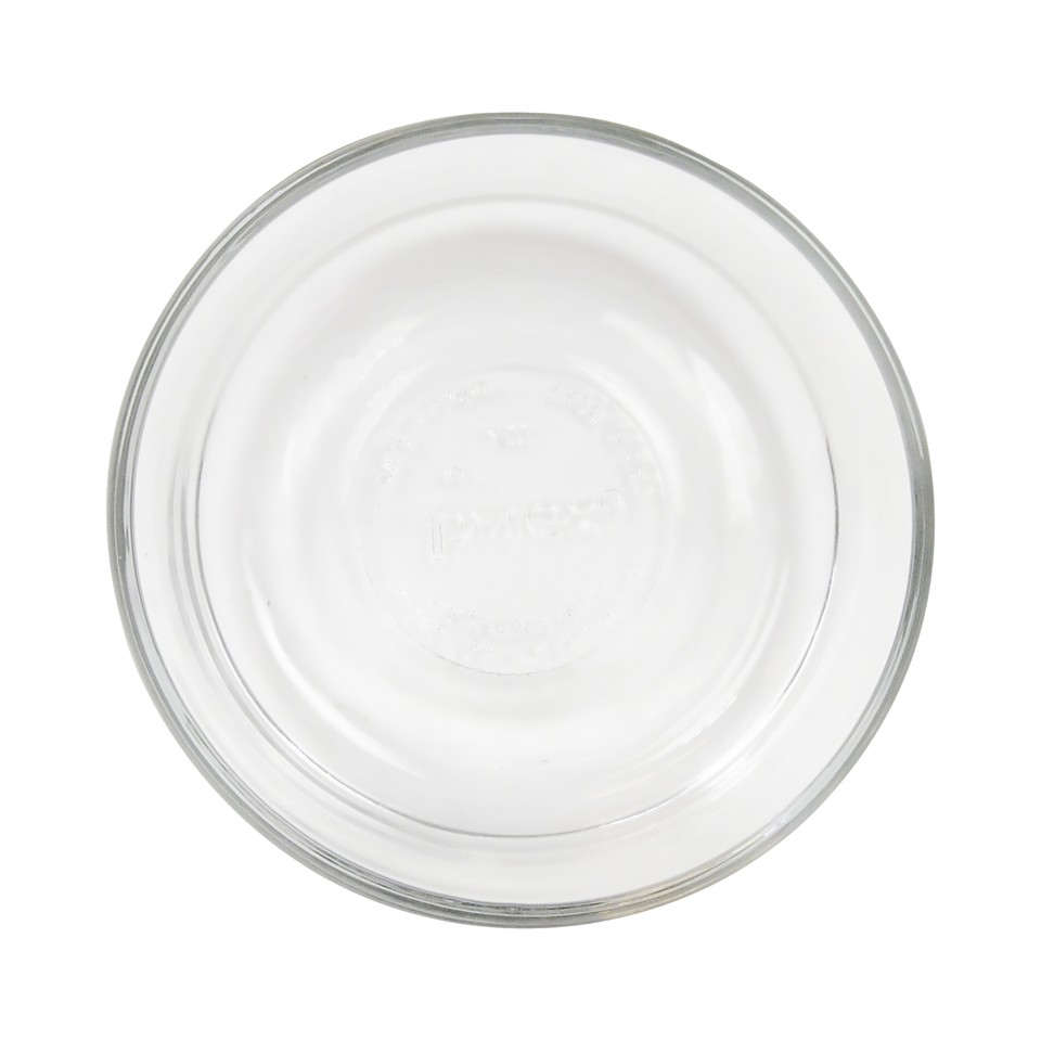 Pyrex 7200 2-Cup Glass Food Storage Bowl & 7200-PC Meyer Yellow Plastic ...