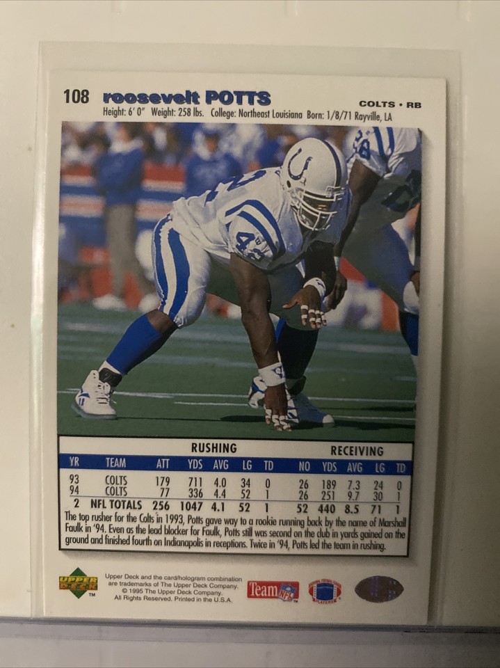 1995 Upper Deck Collector's Choice Platinum Players Club #108 Roosevelt ...