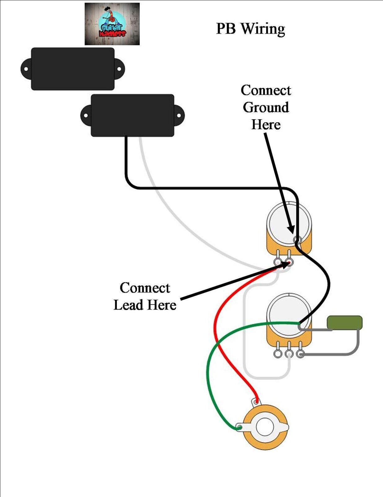 PB Prescision Bass Wiring Harness 1 Vol, 1 Tone w output jack | eBay
