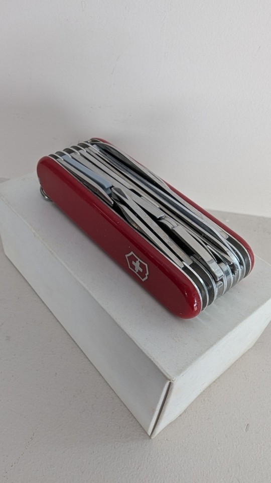 Vintage Victorinox Swiss Army Multi-Tool Red SwissChamp 1.6795 Pocket ...