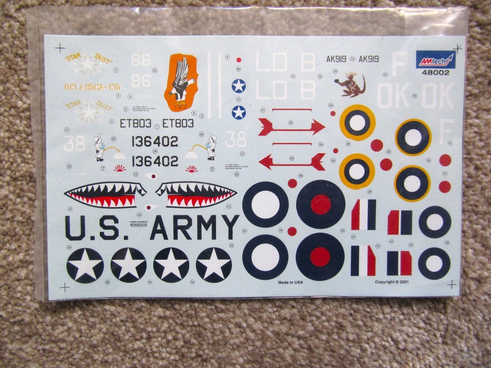 1/48 AMtech P-40E Warhawk/Kittyhawk +Extras+ Builders Special. No Box ...