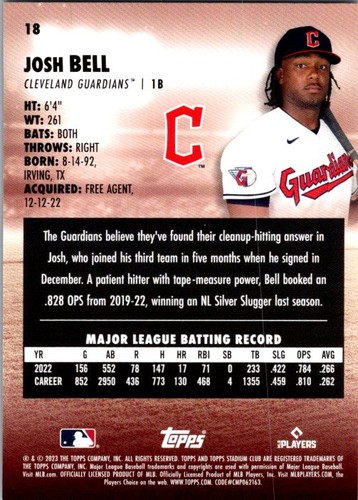 2023 Stadium Club #18 Josh Bell baseball card 2e | eBay