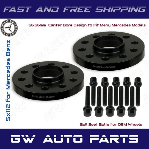 2 PCs 20mm Mercedes Benz 5x112 REAR Hub Centric Wheel Spacers W/lug ...