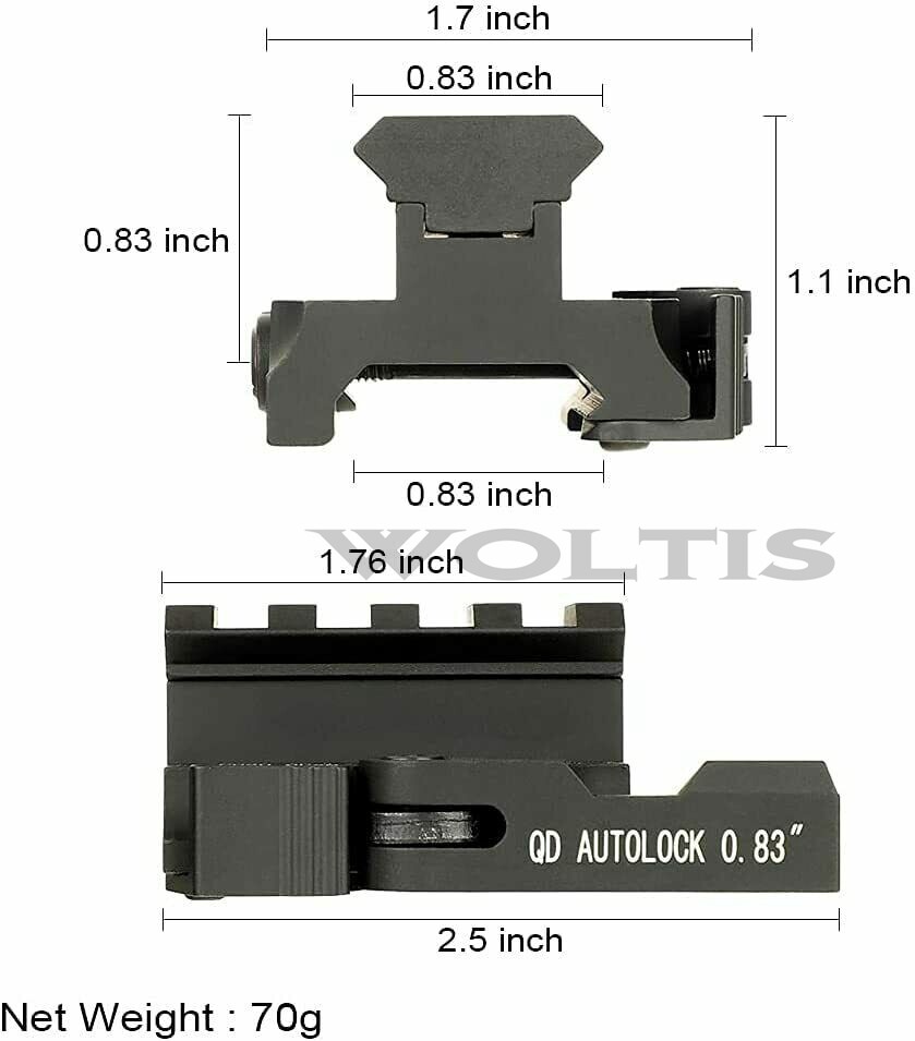 QD Riser Mount Quick Release Red Dot Sight Scope Mount 20mm Picatinny ...
