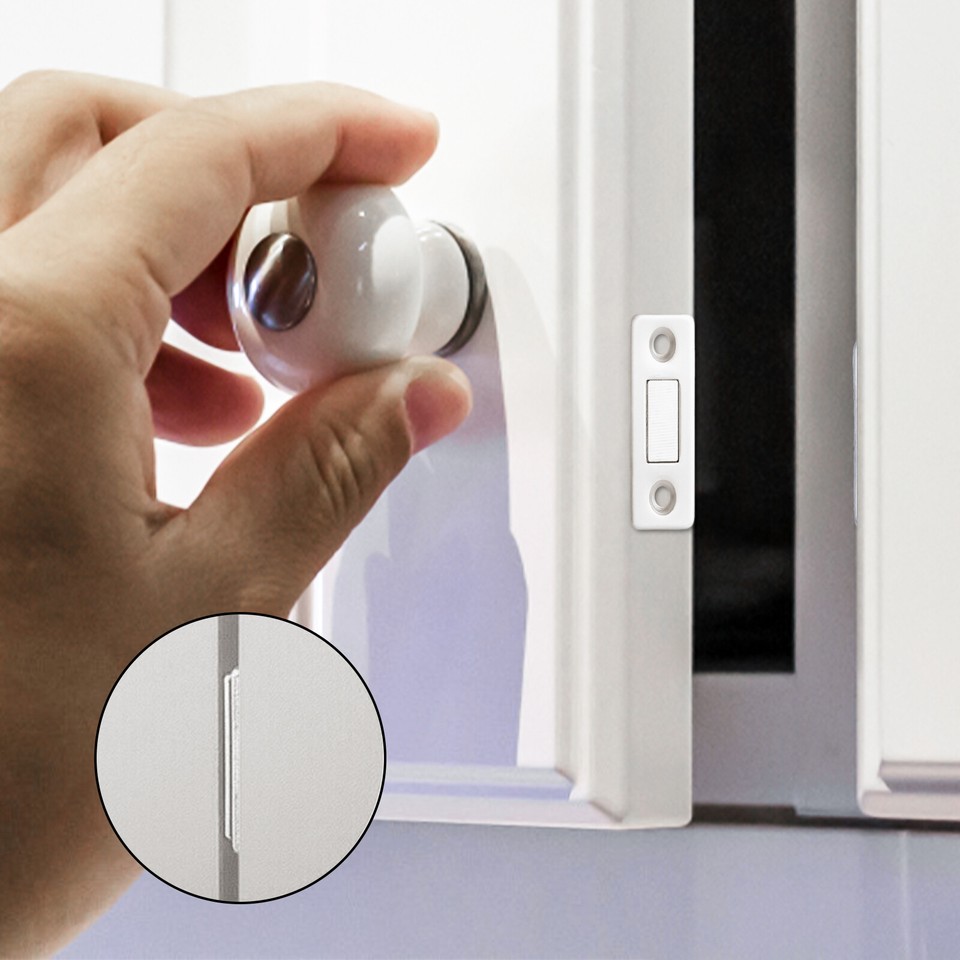 10 Sets Ultra-thin Invisible Punch-Free Magnetic Door Cabinet Closer ...