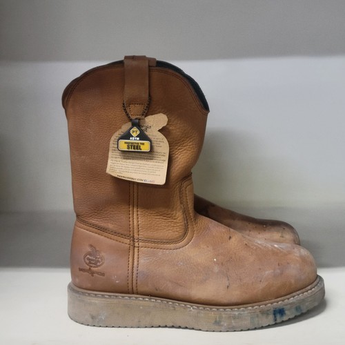 Georgia Boot Wellington Steel Toe Boot Brown Mens Size 9W | eBay