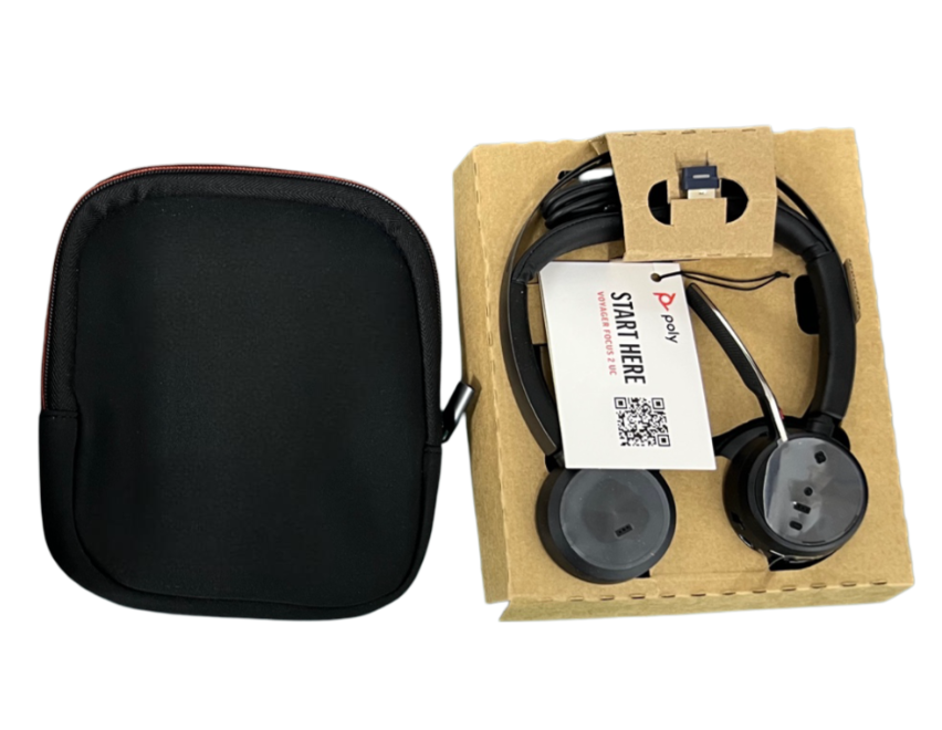 Poly Voyager Focus 2 Wireless Dual-Ear Headset with USB-A Adapter, Boom ...