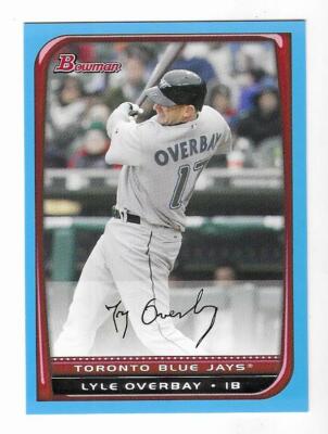 Lyle Overbay 2008 BOWMAN BASEBALL MLB BLUE PARALLEL CARD #98 Blue Jays ...