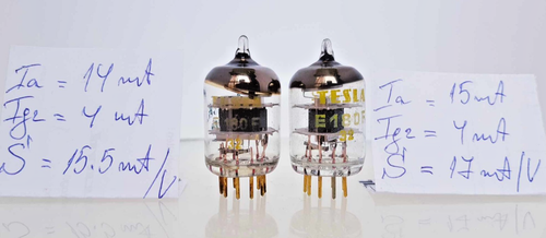 2 x E180F TESLA MATCHED PAIR STRONG 70s PENTODE TUBE GOLD PIN 6688 ...
