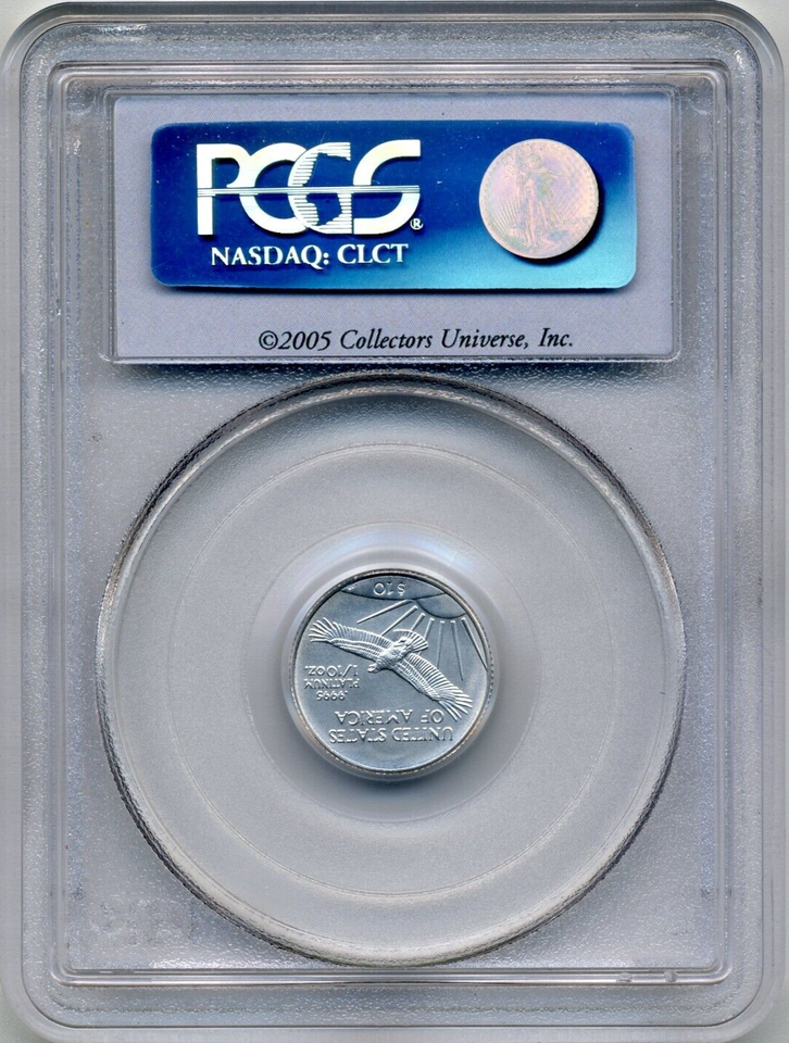 2005 US $10 Statue of Liberty .9995 Fine Platinum 1/10 oz Coin - PCGS ...