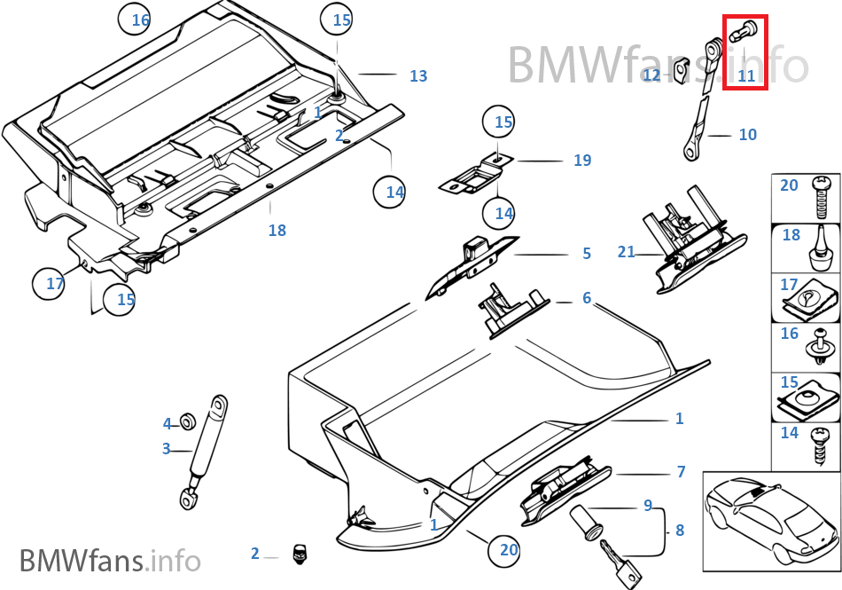 New BMW E30 E46 E90 E34 E39 E39 X3 E83 Pin for Glove Box Strap ...