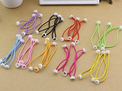 50 Mixed Color Elastic Rubber Hair Bands Rope with White Bowl Pad Craft ...