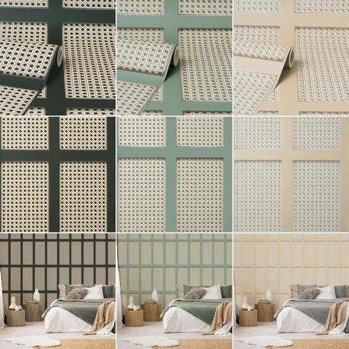 Fine Decor Cane Panel Wallpaper Wooden Mesh Paneling 3d Effect - Choose ...