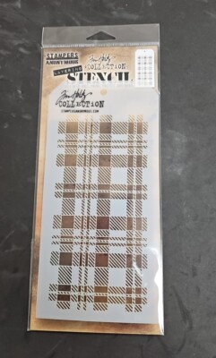 Tim Holtz Layering Stencil ~ 4.125"X8.5"- PLAID ~ THS097 ~ Stampers ...