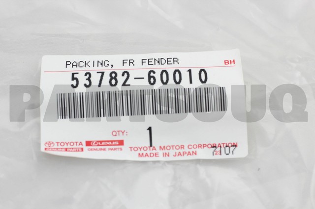 53782-60010 Toyota Packing Front Fender Apron Trim B 5378260010 Genuine ...